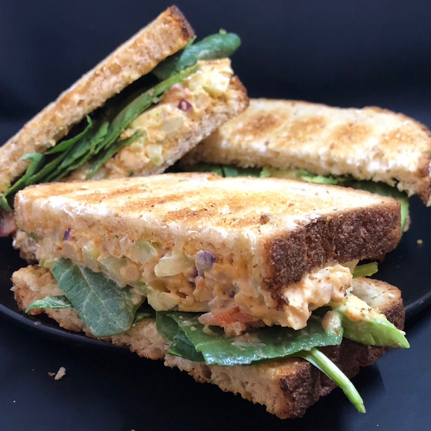 Moroccan Smashed Chickpea Salad Sandwich - Mom Under Pressure