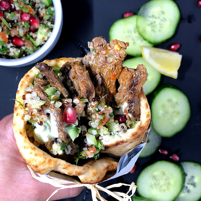 Harissa Beef Shawarma Wrap - Mom Under Pressure